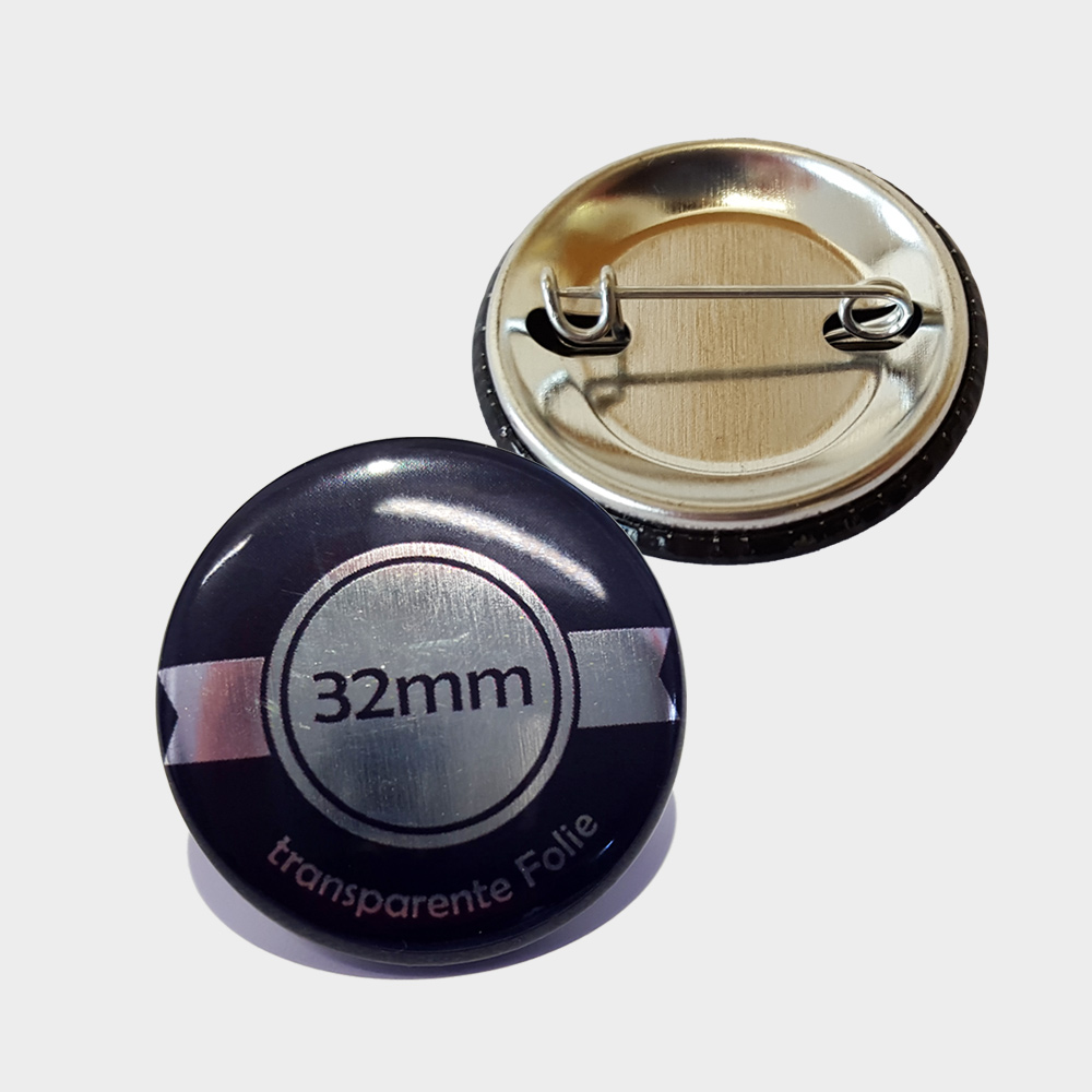 32mm "Silber" Buttons bestellen (mit Nadel), versandkostenfrei
